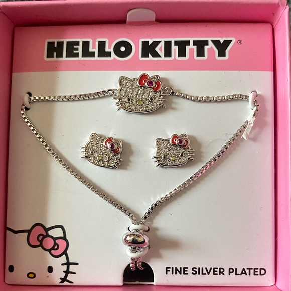 Hello Kitty | Jewelry | Hello Kitty Fine Silver Plated With Rhinestones ...